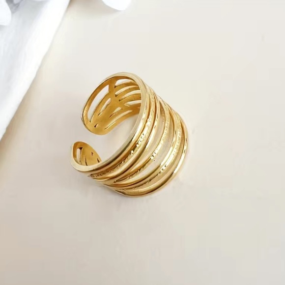 Jewelry | New 18ct Yellow Gold Adjustable Cuff Ring | Poshmark